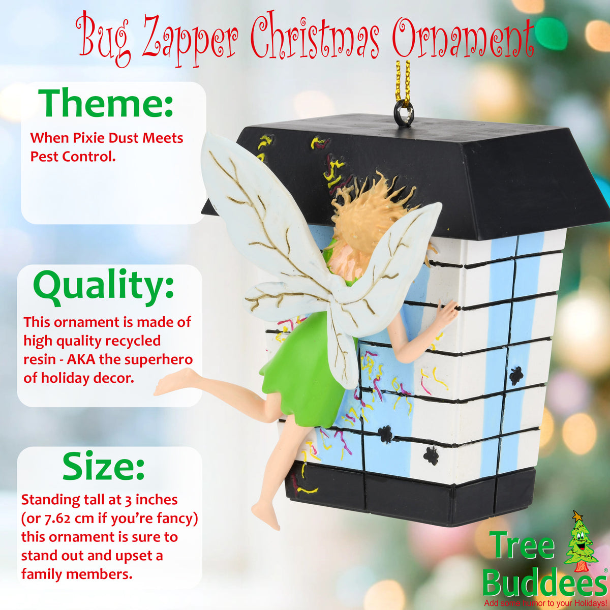Tinker Bell in a Bug Zapper Funny Christmas Ornaments| Tree Buddees