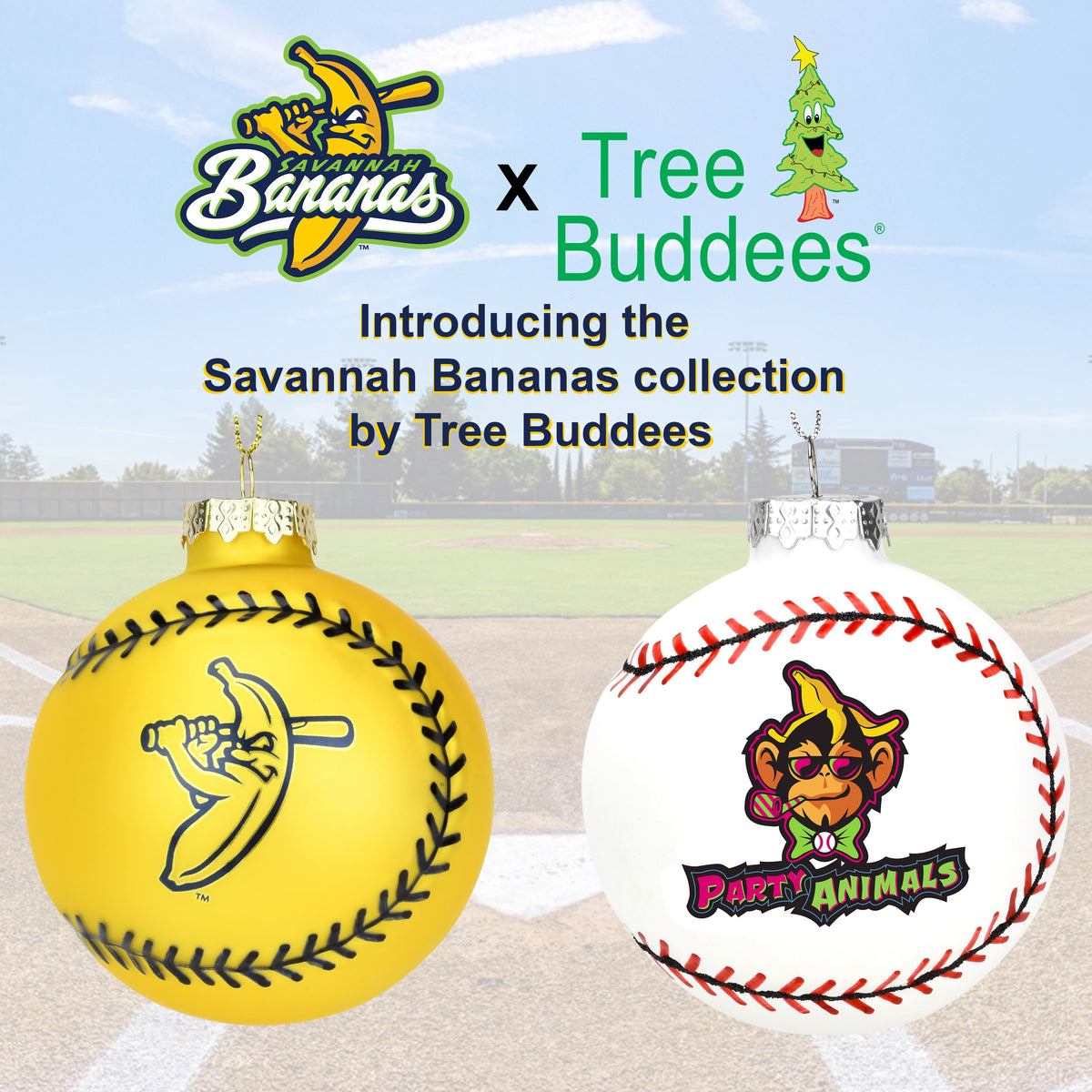 Tree Buddees x Party Animals Baseball 3D Shaped Glass Official Banana ...